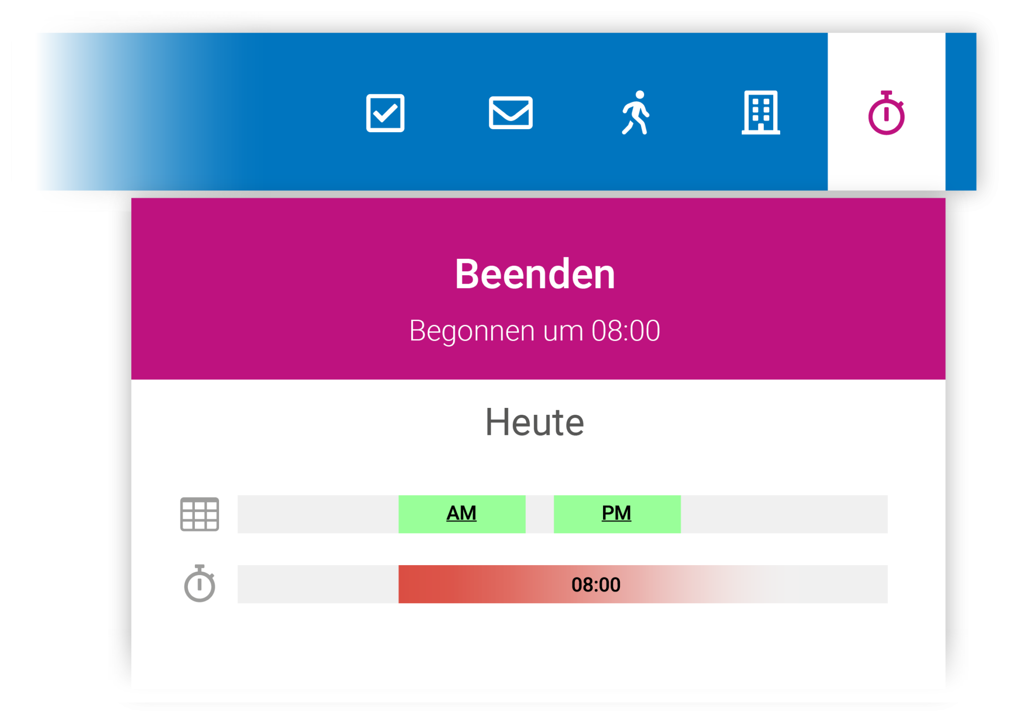 Stempeluhr, Stempeln, Arbeitszeiterfassung – tipee